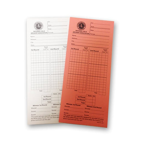 100 Pairs of Double Round Scorecards – NFAA