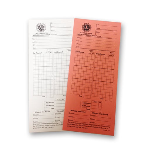 100 Pairs of Double Round Scorecards – NFAA